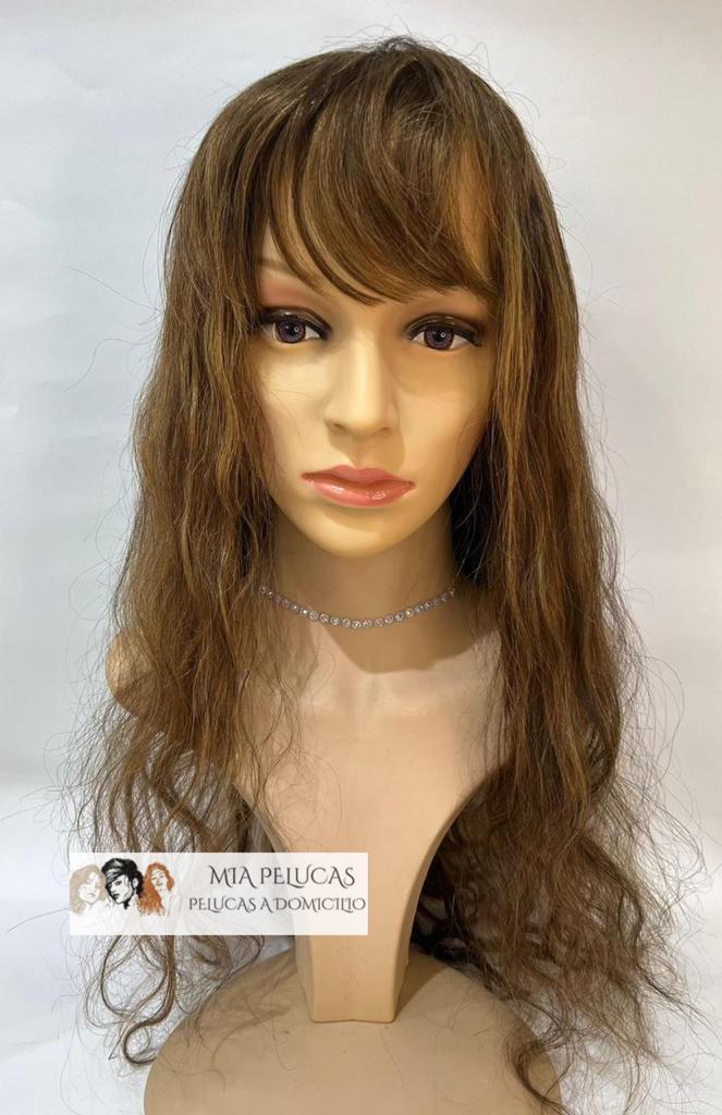 Peluca Oncológica Cabello Humano Natural Visada Largo 60 cm "EMILIA ...